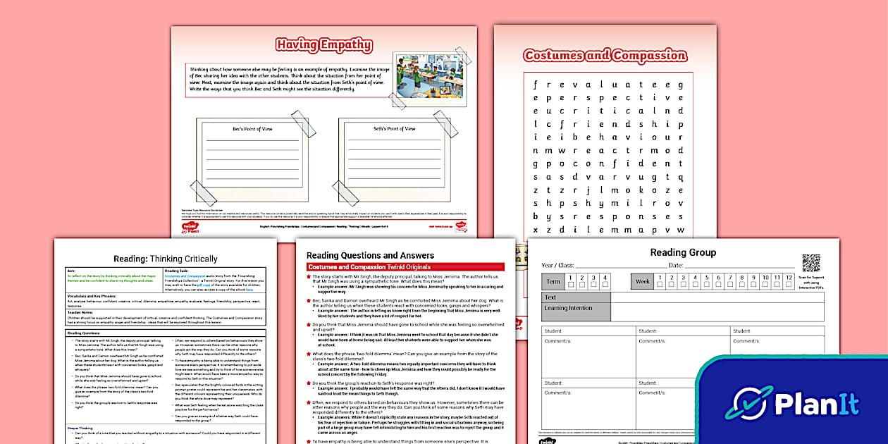 Y4 Flourishing Friendships Costumes & Compassion Reading L4