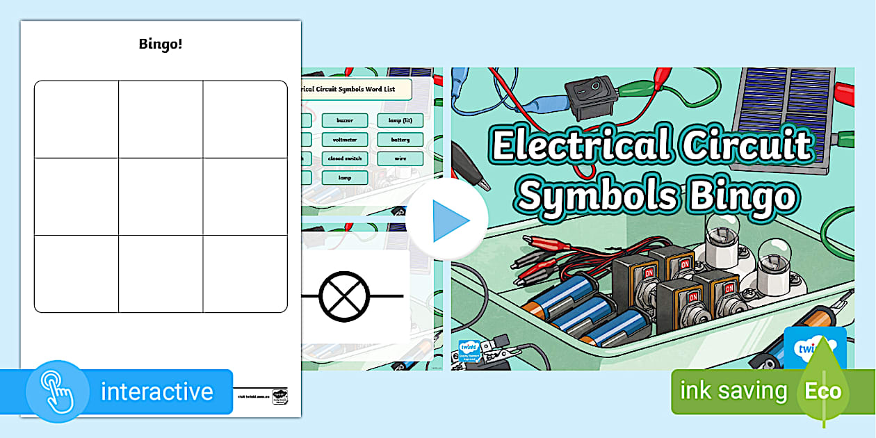 Electrical Circuit Symbols Bingo - Electrical Board Game