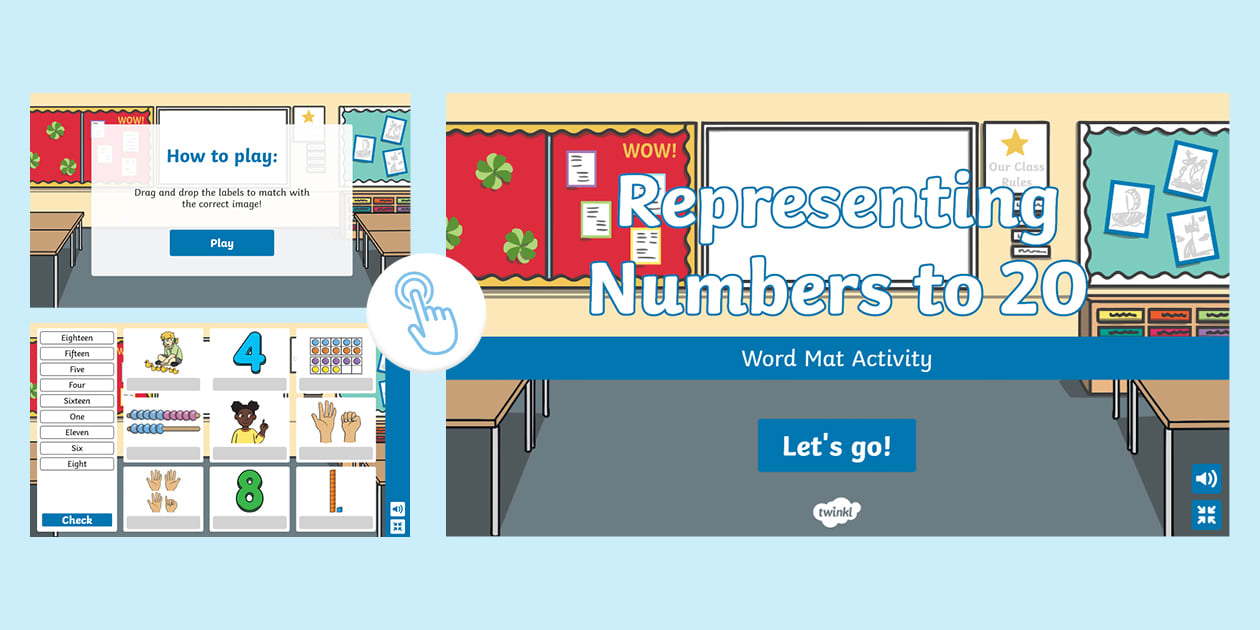 Representing Numbers to 20 Interactive Word Mat Activity