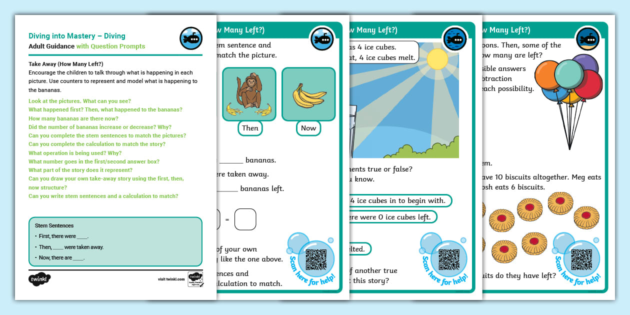 👉 Year 1 Diving into Mastery: Step 15 Take Away (How Many Left?) Activity