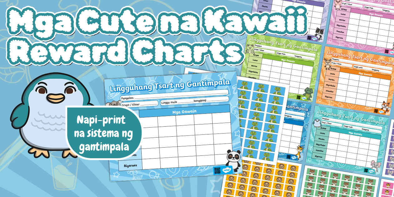 Mga Cute na Kawaii Reward Charts