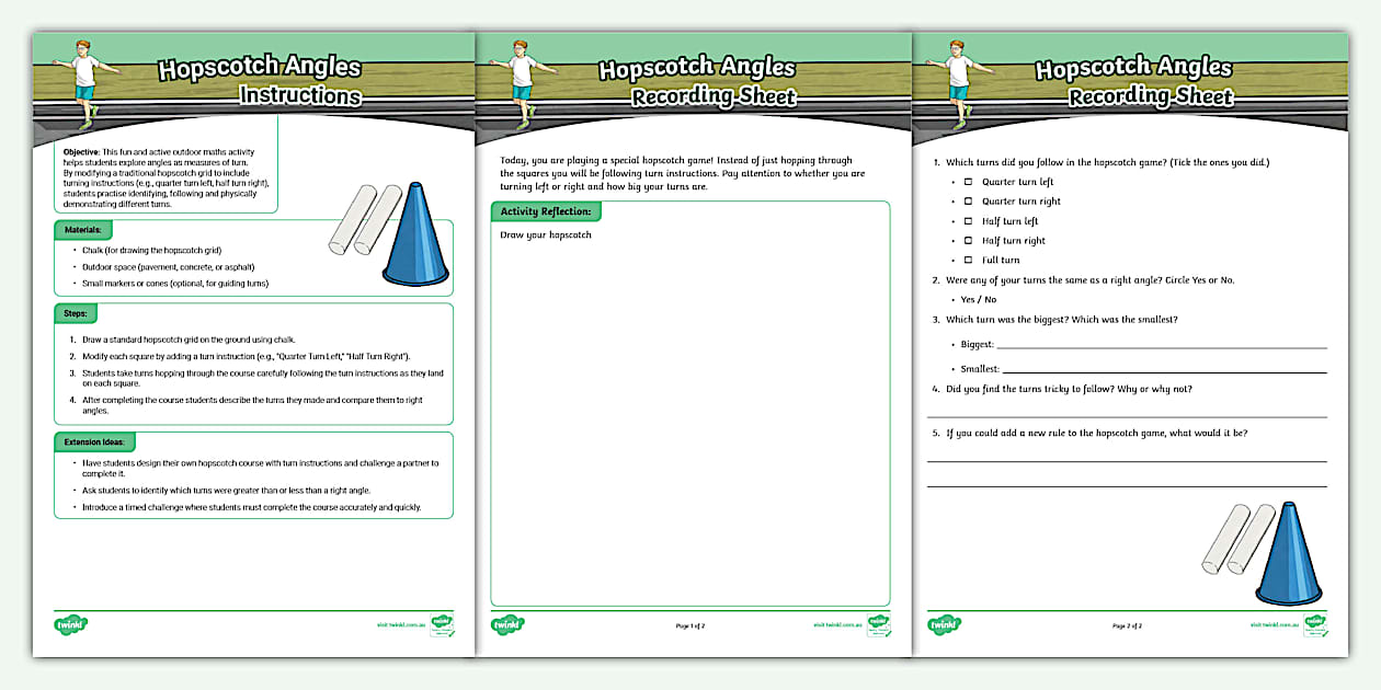 Outdoor Maths: Hopscotch Angles (teacher made) - Twinkl