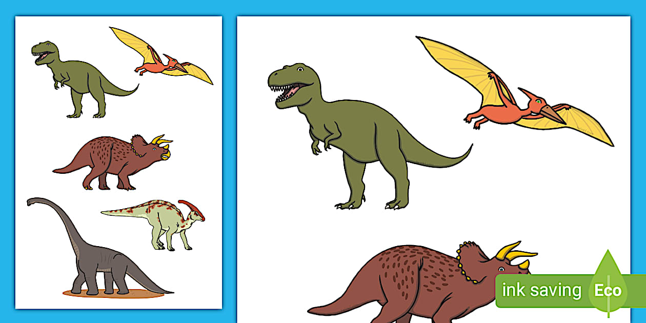 Dinosaur Clip Art Cut-Outs (Teacher-Made) - Twinkl