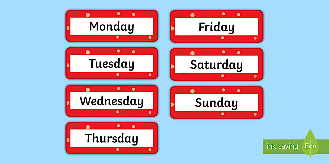 Cursive Days of the Week Tray Labels (teacher made) - Twinkl