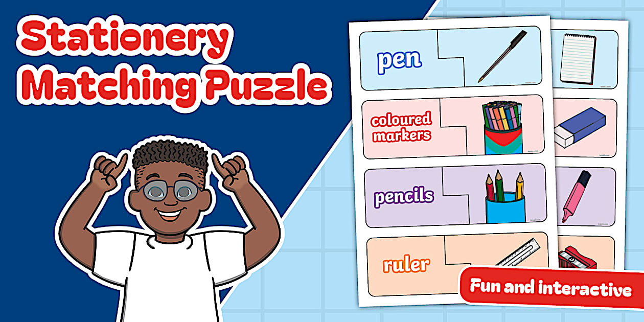 Foundation Phase Life Skills - Stationery - Matching Puzzle (CAPS Aligned)