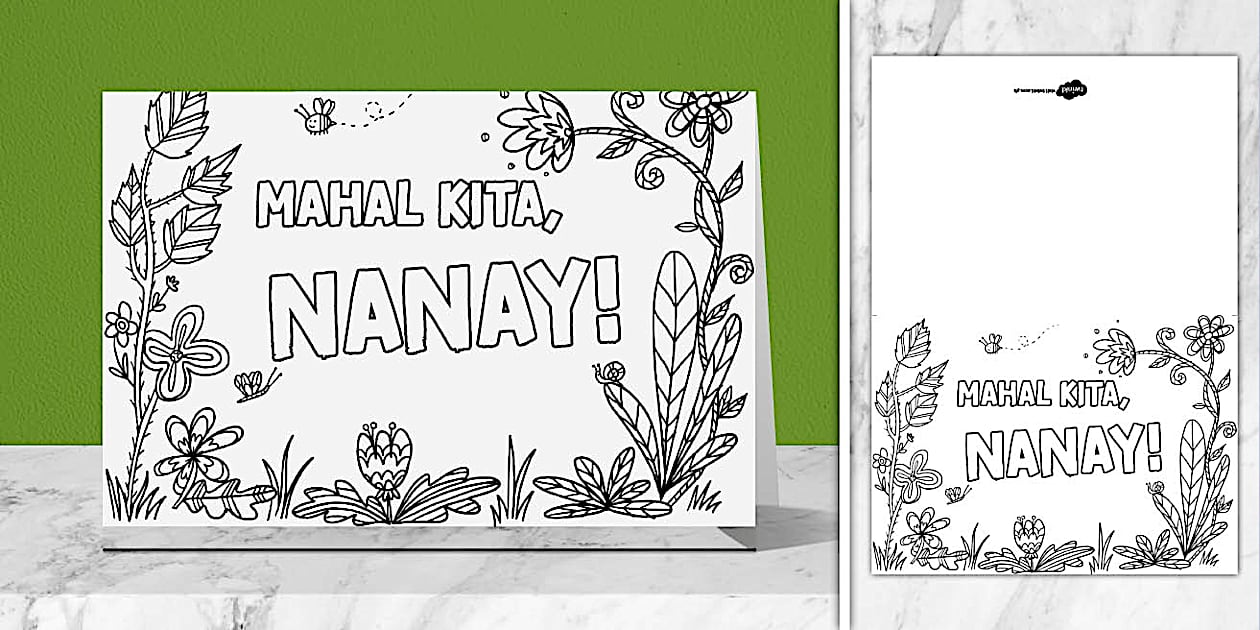 Araw ng mga Ina Typography Colouring Card (Lehrer gemacht)