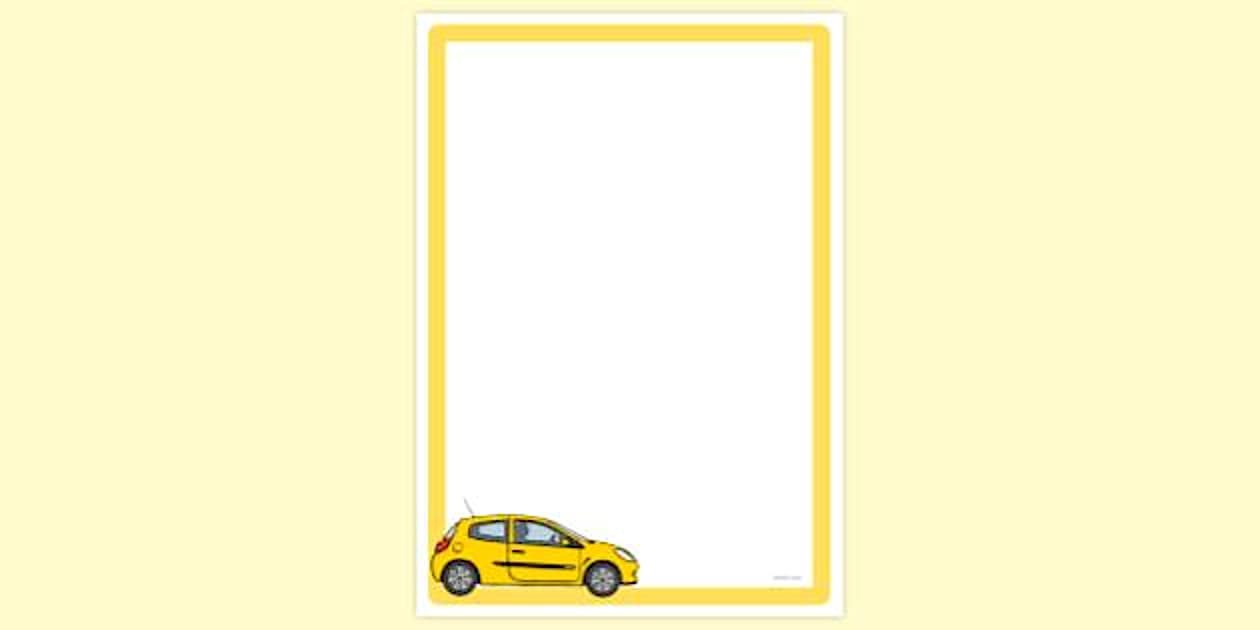 Simple Blank Printable Car Page Border | Twinkl - Twinkl