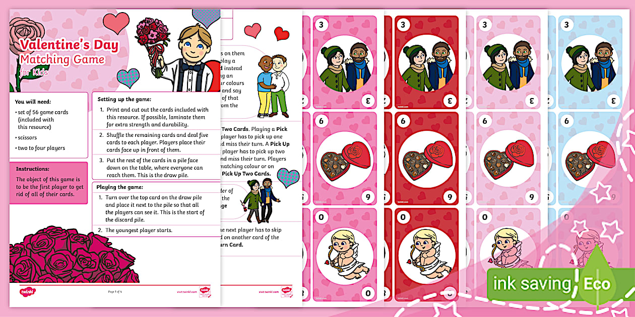 Valentine's Day Matching Card Game (teacher made) - Twinkl