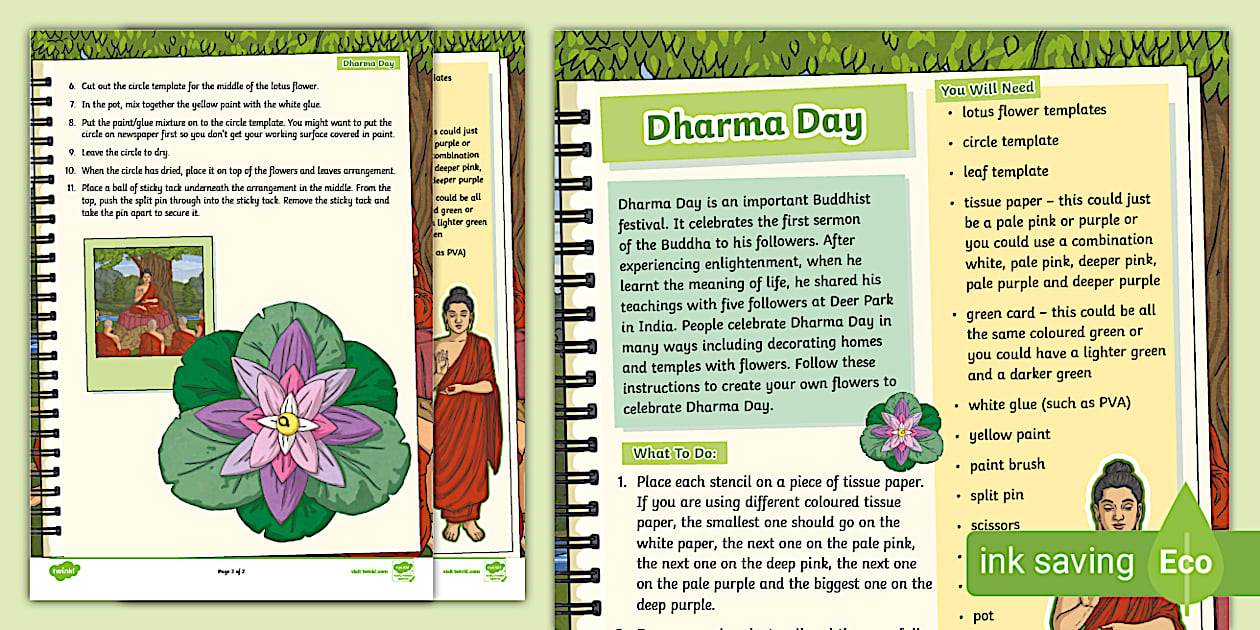 Dharma day craft activity (teacher made) - Twinkl
