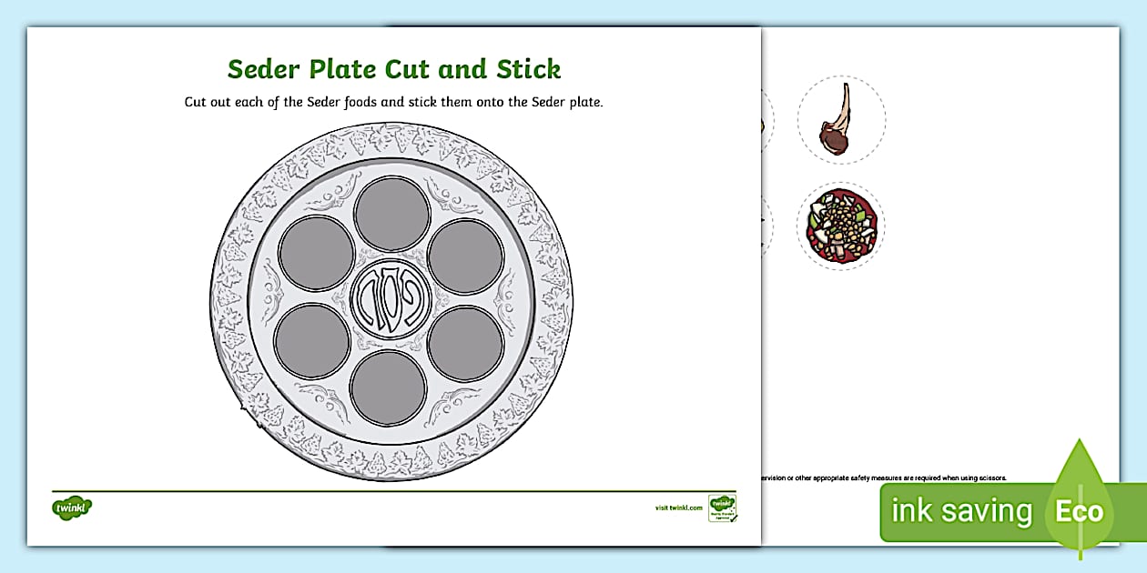 EYFS Seder Plate Cut and Stick Activity (teacher made)