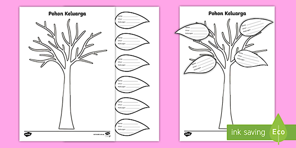 My Family Tree Cut & Paste Worksheet Indonesian - Twinkl