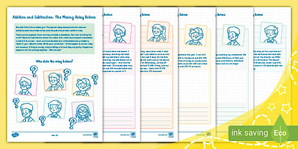 Addition and Subtraction: The Missing Relay Batons (Ages 10 - 11)