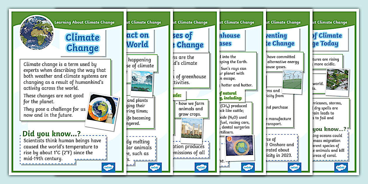 Climate Change Information Display Posters - KS2 - Twinkl