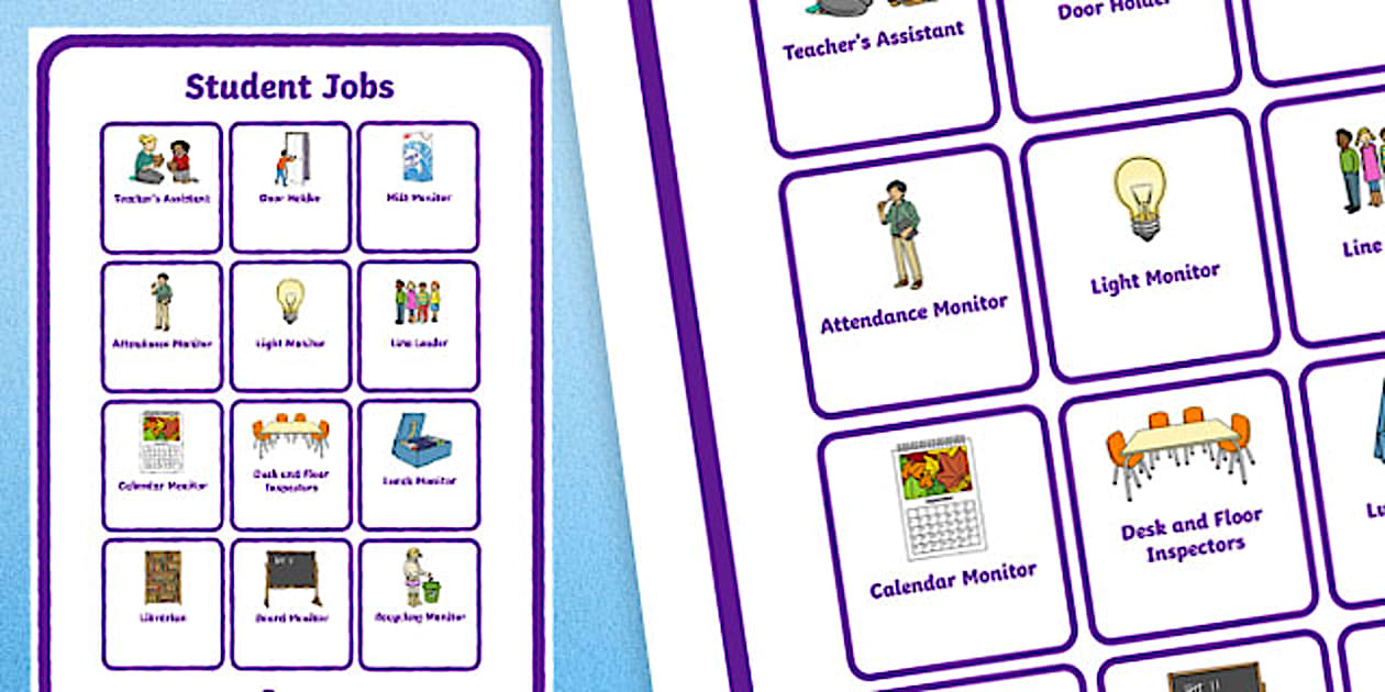 Student Jobs Poster (Teacher-Made) - Twinkl