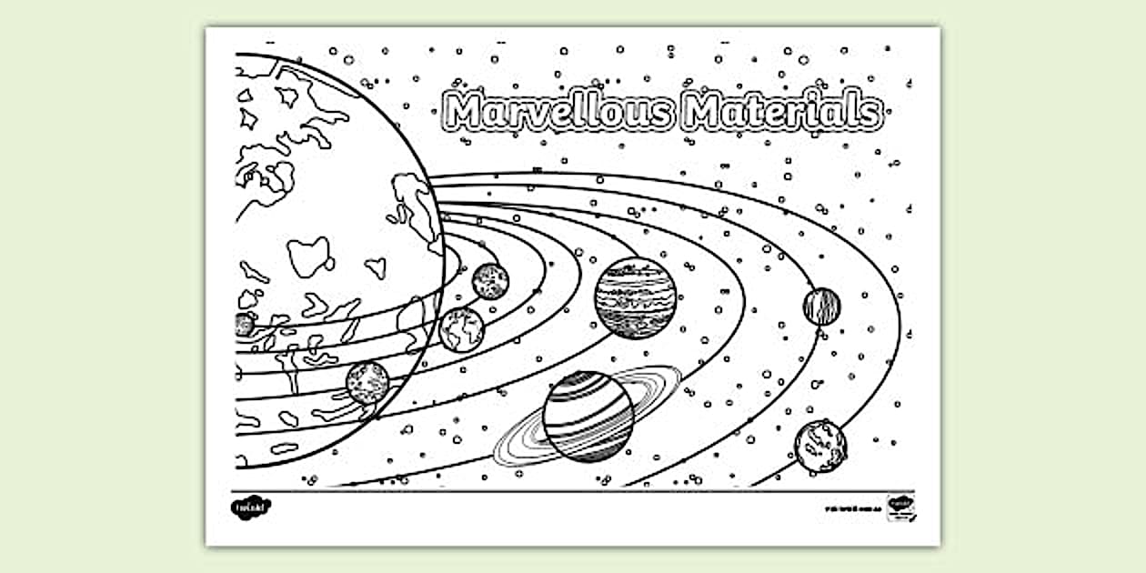 Marvellous Materials Year 2 Title Colouring Page - Twinkl