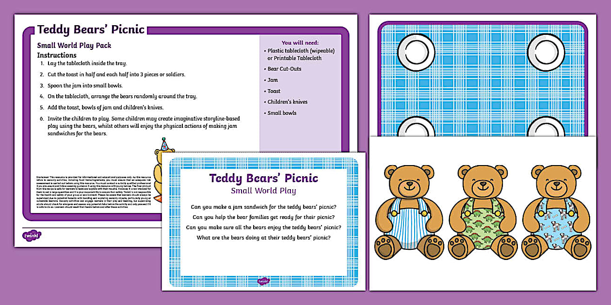 Teddy Bears' Picnic Small World Play Idea and Printable Resource Pack