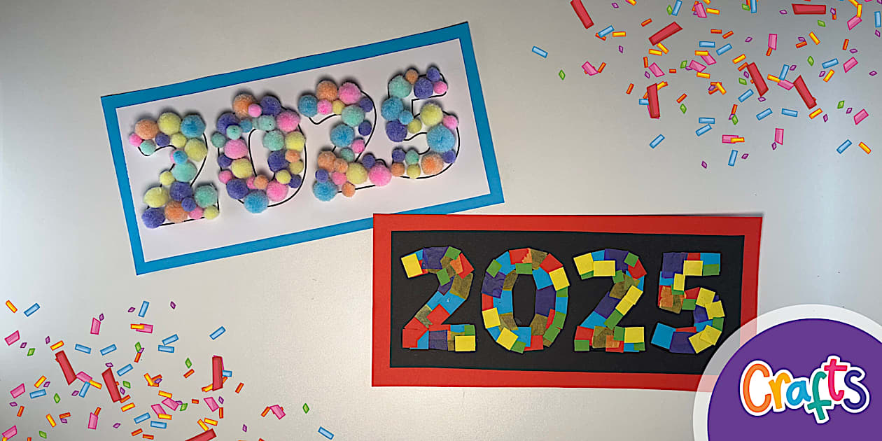 New Year Collage Craft Template | New Year Crafts - Twinkl