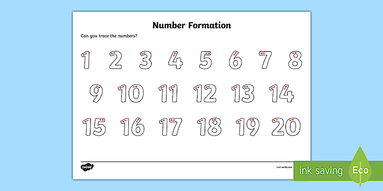 Writing Numbers to 20 Worksheet - Themed Number Twinkl