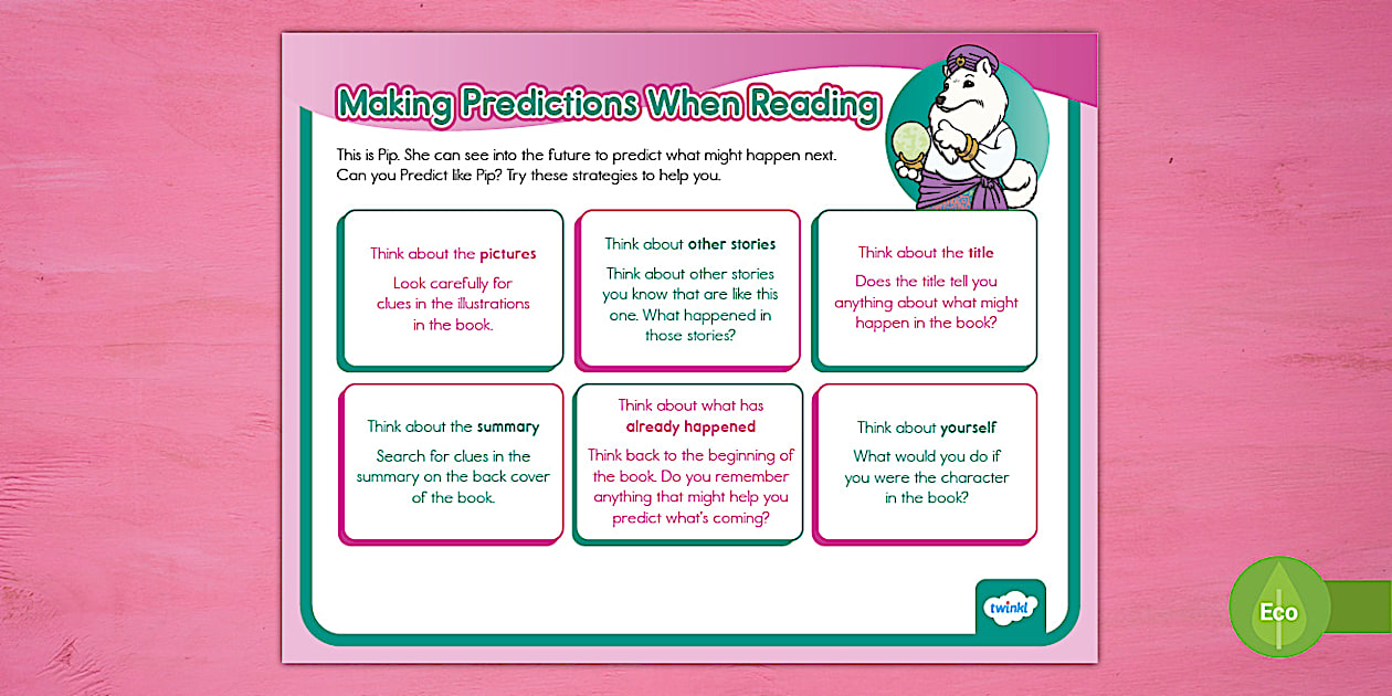 Reading Comprehension Making Predictions When Reading Poster