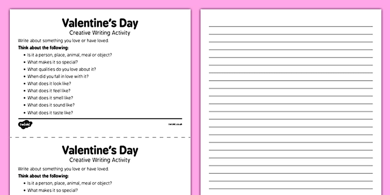 Adult Education Valentine's Day Creative Writing Activity