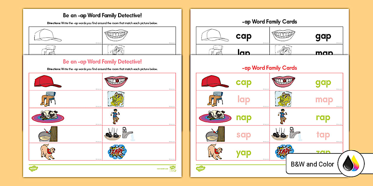 -ap Word Family Read and Write the Room Worksheet - Twinkl
