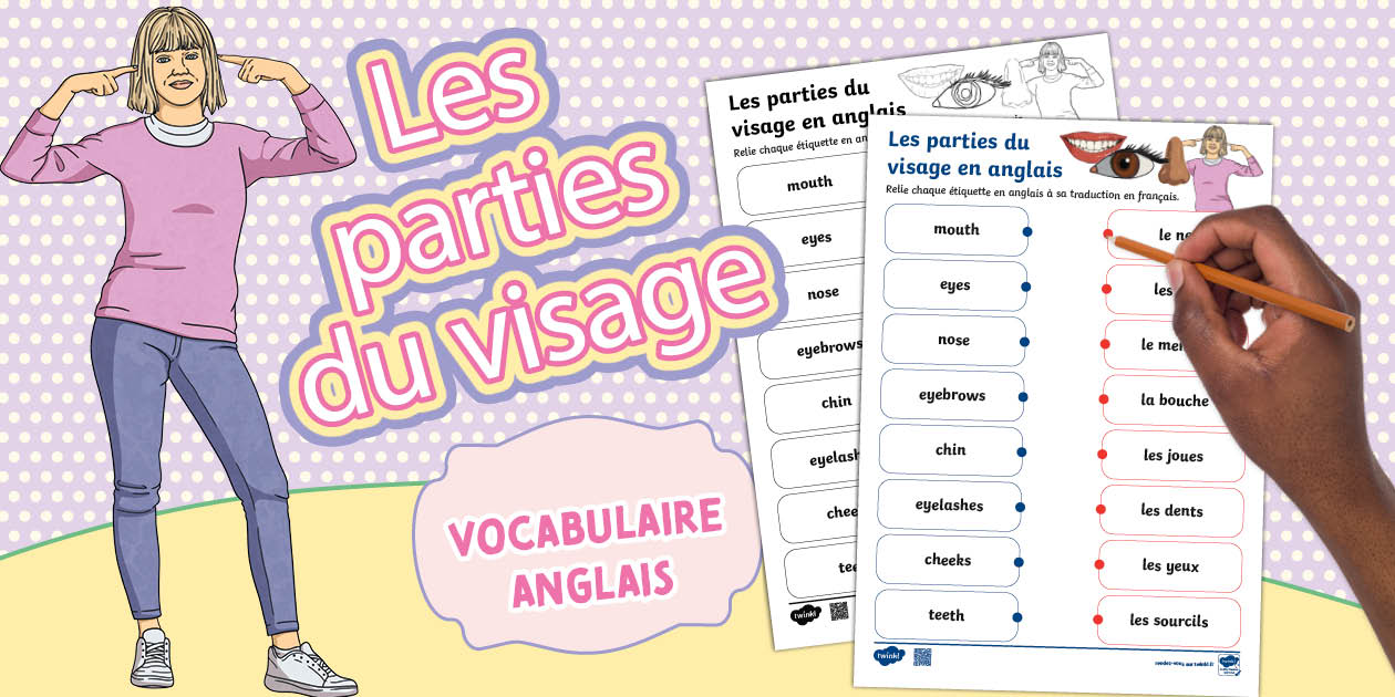 * NEW * Activité de paires : Les parties du visage en anglais