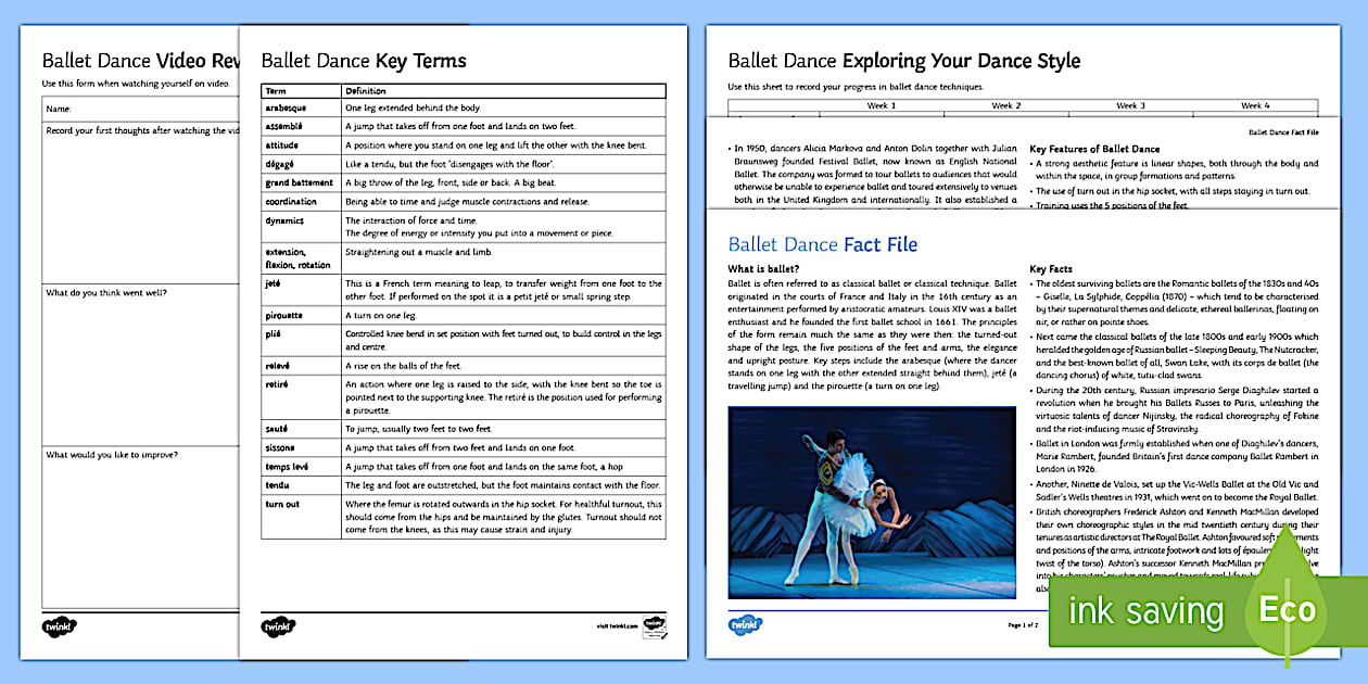 Ballet Dance Activity Pack - Parents - The Arts - Age 5-12
