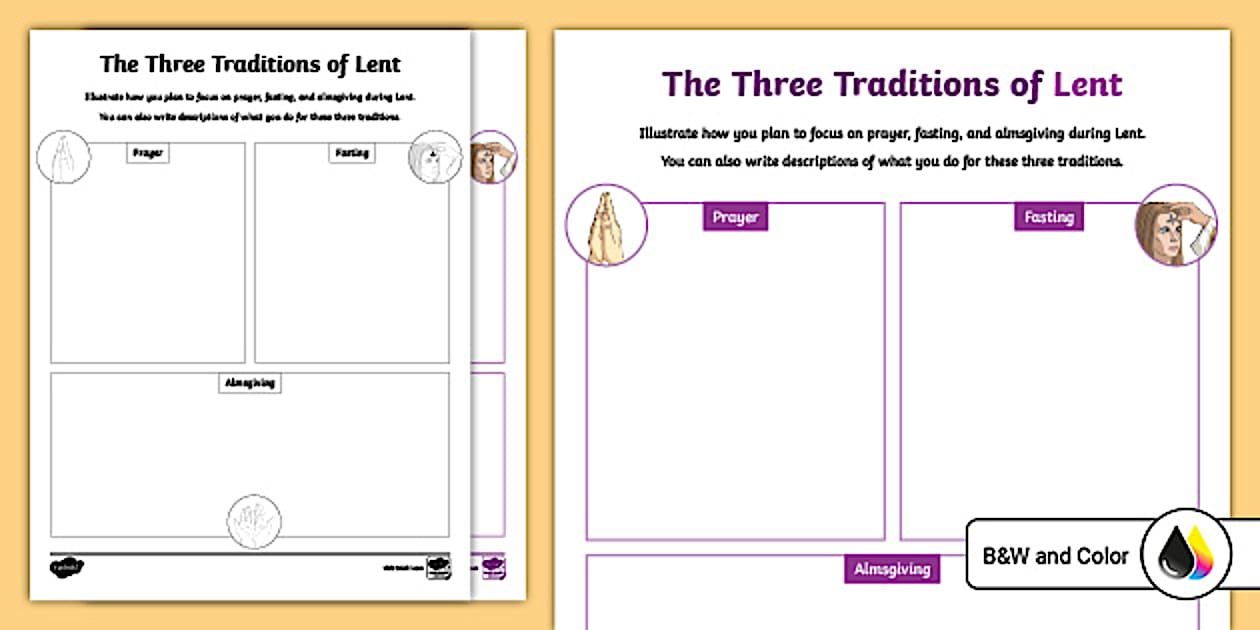 Lenten Traditions Worksheet | Christian Ed Resource | Twinkl