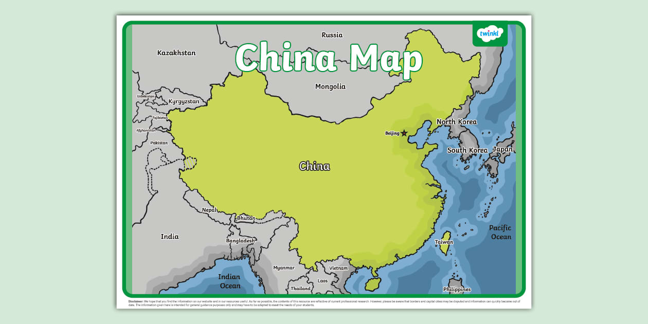 KS1 China Display Map (teacher made) - Twinkl