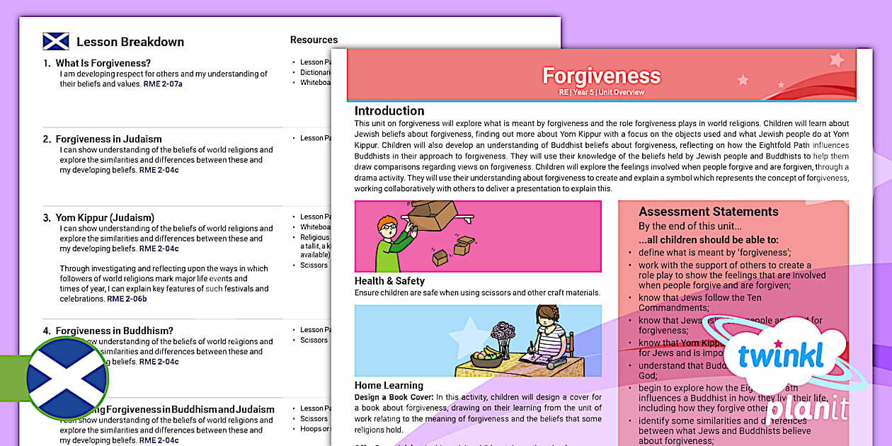 CfE Second Level Year 5 RE Forgiveness Planning Overview