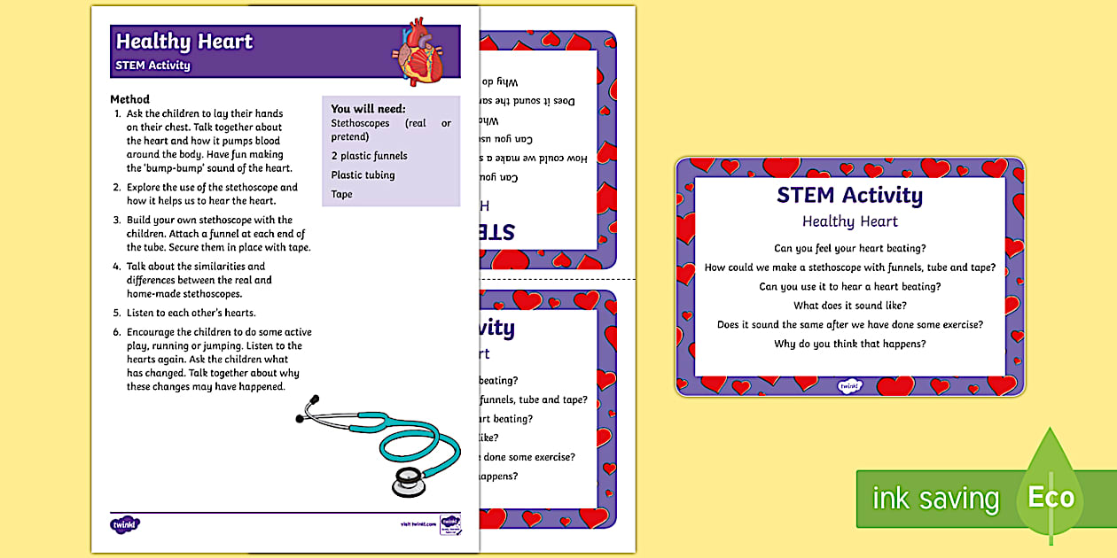 Healthy Heart STEM Activity and Prompt Card Pack - Twinkl
