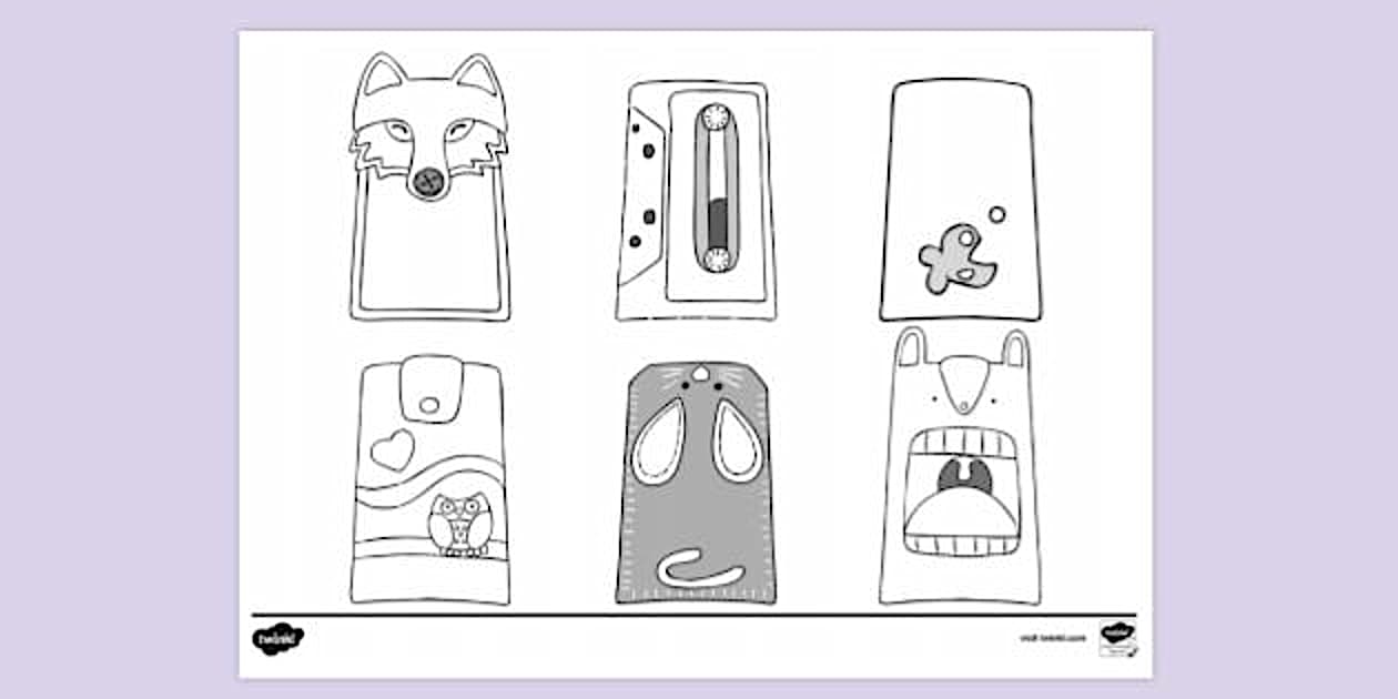 6 Examples of Felt Phone Cases Colouring Sheet | Colouring