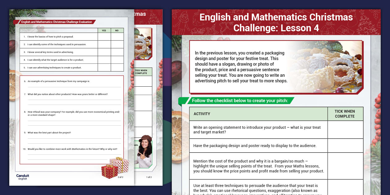 English and Mathematics Christmas Challenge: Lesson 4