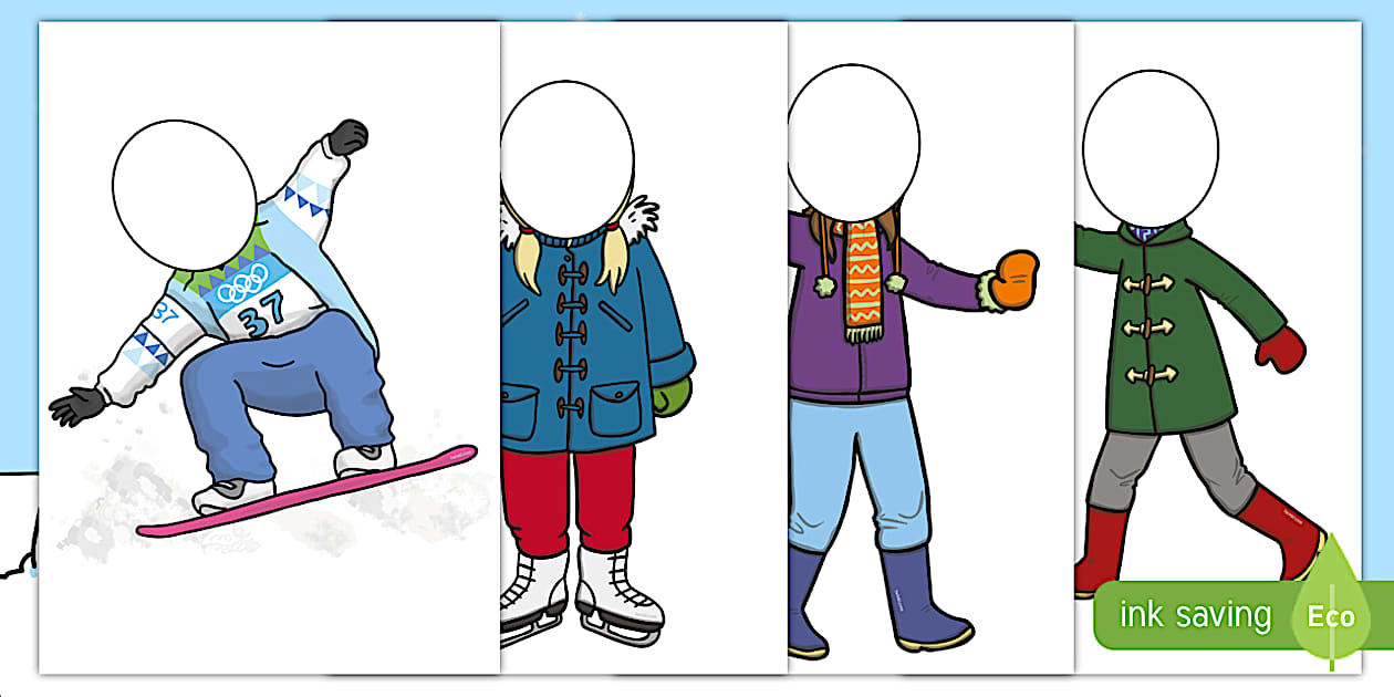 Winter Themed Editable Faces (teacher made) - Twinkl