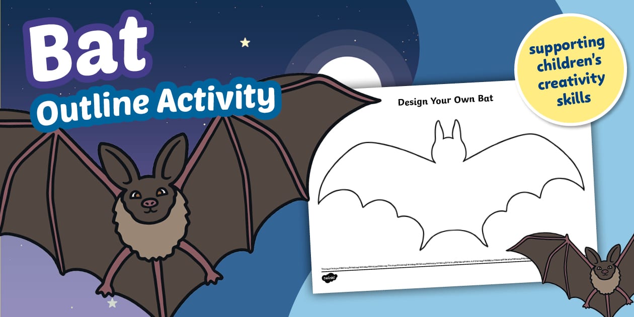 Bat Colouring Page for Halloween
