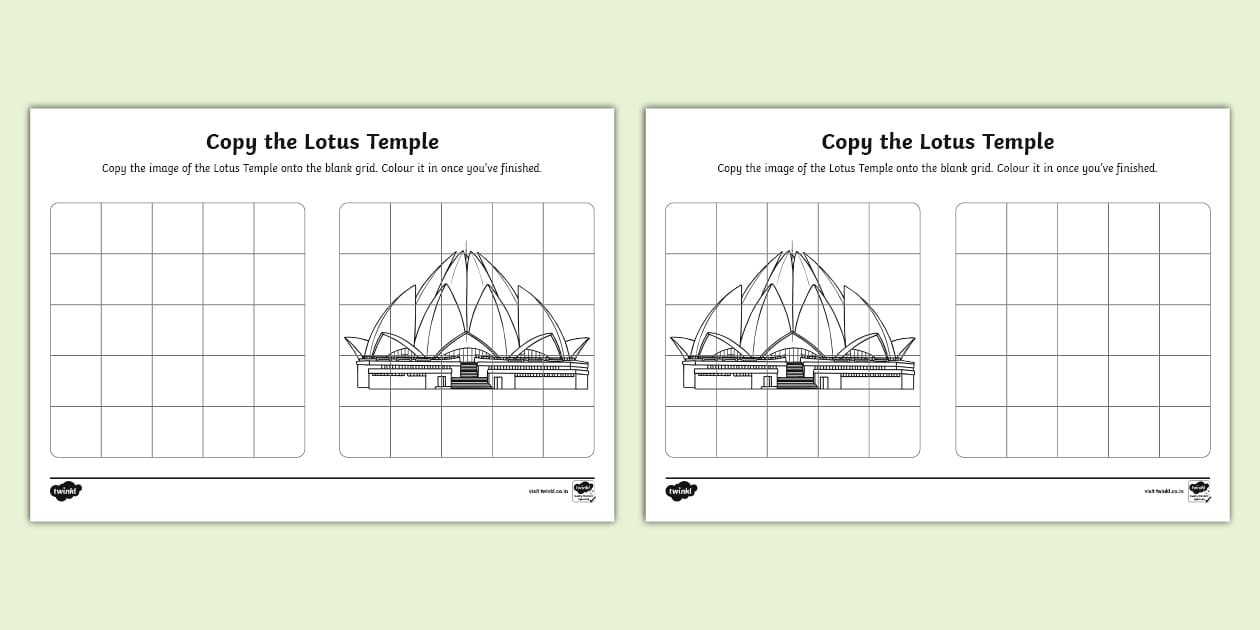 Copy the Lotus Temple Worksheet (Teacher-Made) - Twinkl