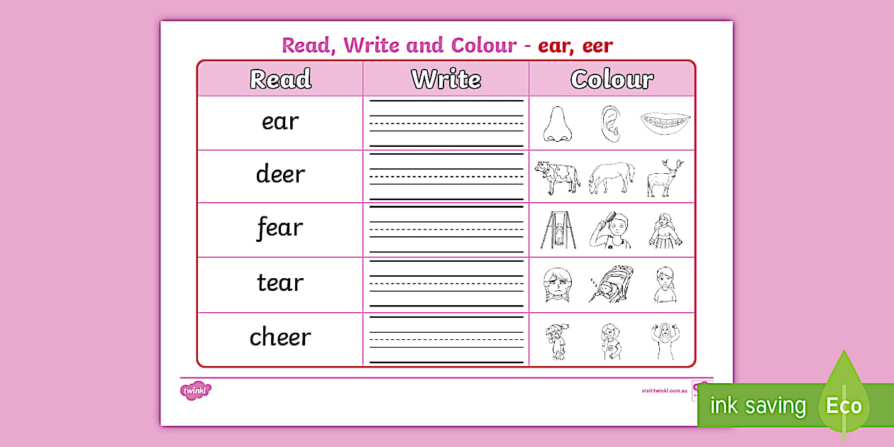 Read, Write and Colour - Twinkl