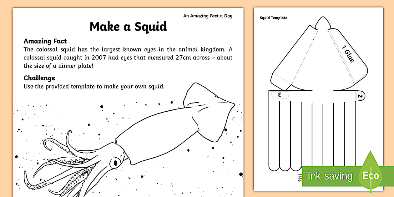 Make a Squid Paper Craft (teacher made) - Twinkl