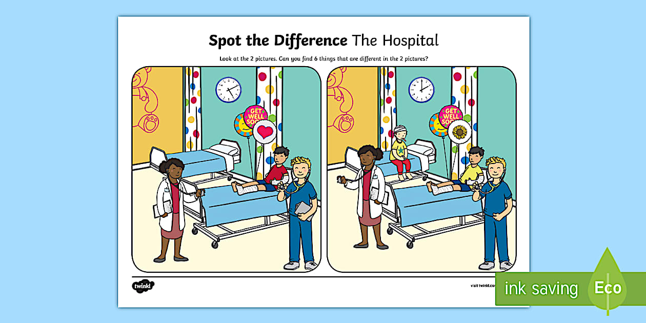The Hospital Spot the Differences Worksheet / Worksheet