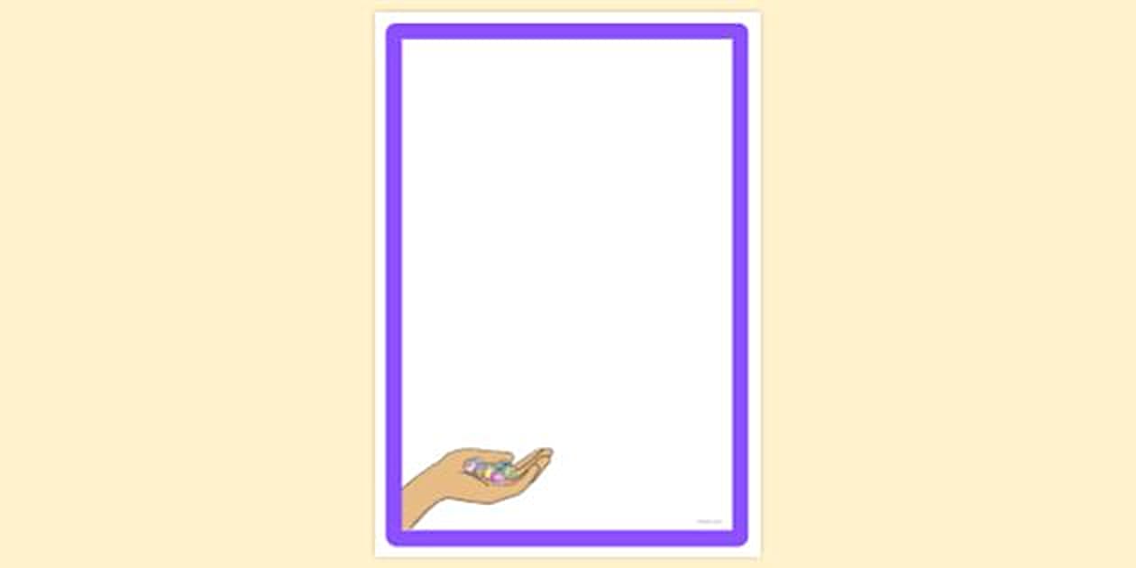 Simple Blank Marbles in a Hand Page Border | Page Borders