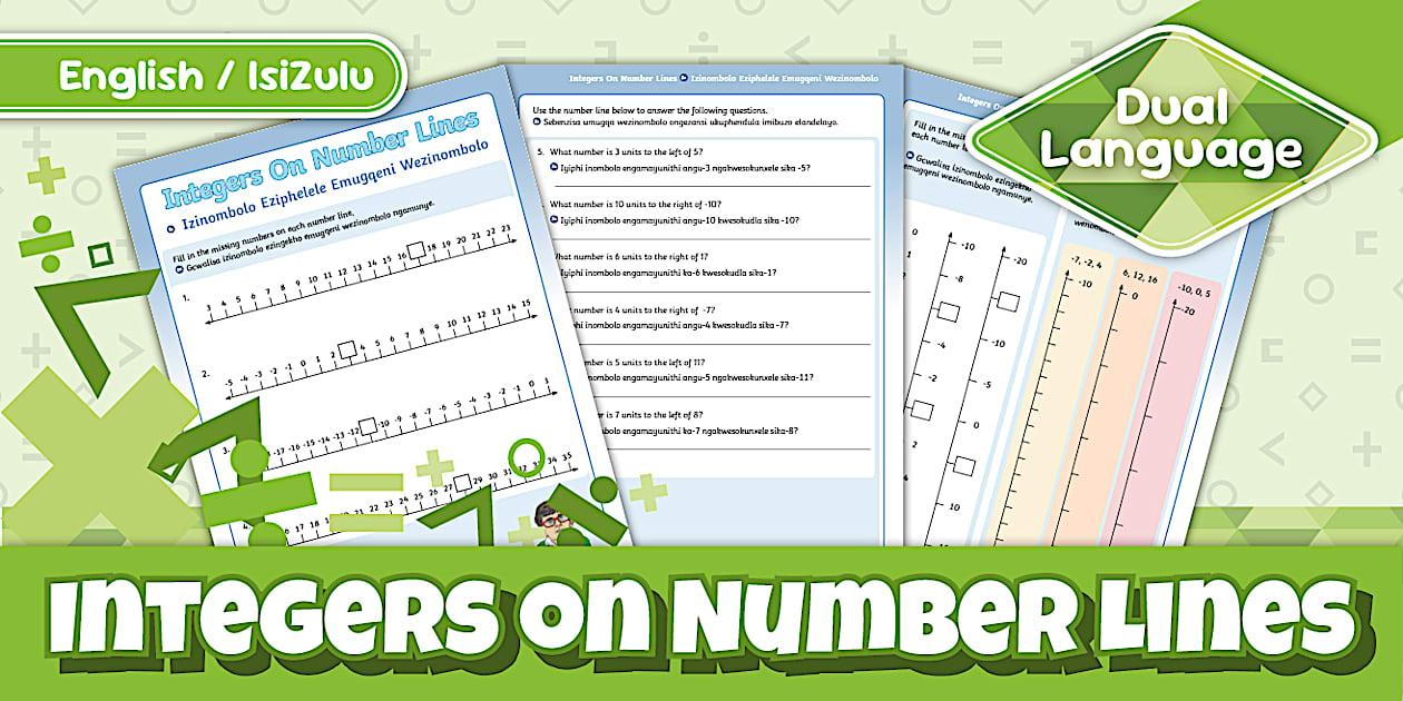 Read and Represent Integers on Number Lines Activity