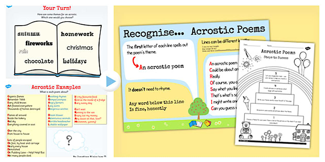 Recognise Different Forms Poetry Acrostics Lesson Teaching Pack