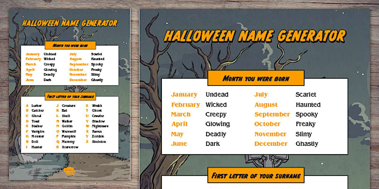 Halloween Name Generator | Twinkl Party (teacher made)