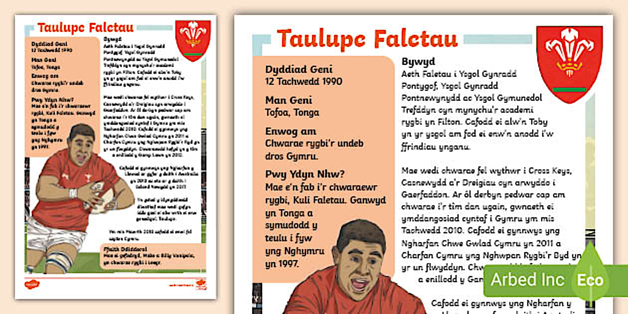 Ffeil Ffeithiau Taulupe Faletau (teacher made) - Twinkl