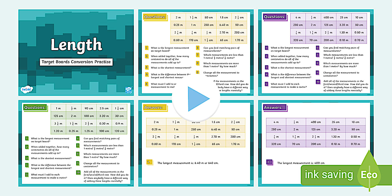 Length Target Boards PowerPoint (teacher made) - Twinkl