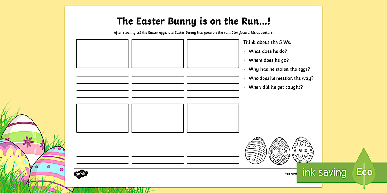 Easter Bunny on the Run Storyboard Template - Twinkl