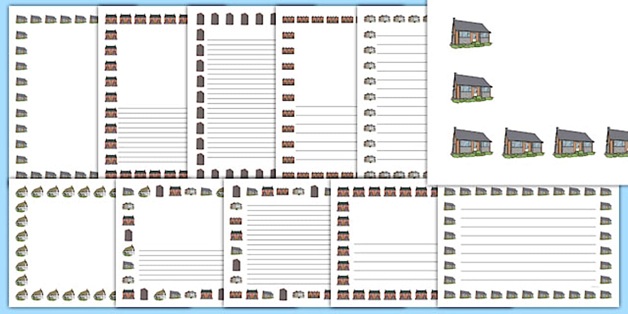 Houses and Homes Page Border Portrait (teacher made)