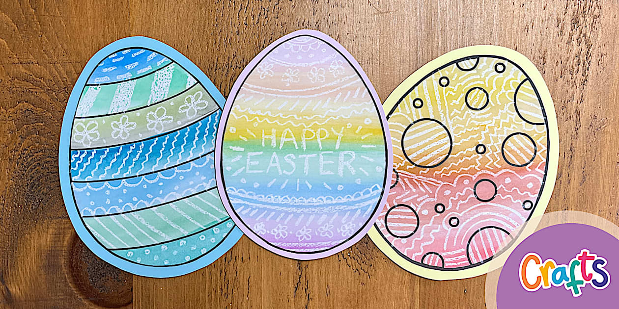 Wax Crayon Easter Egg Patterns | Easter Crafts