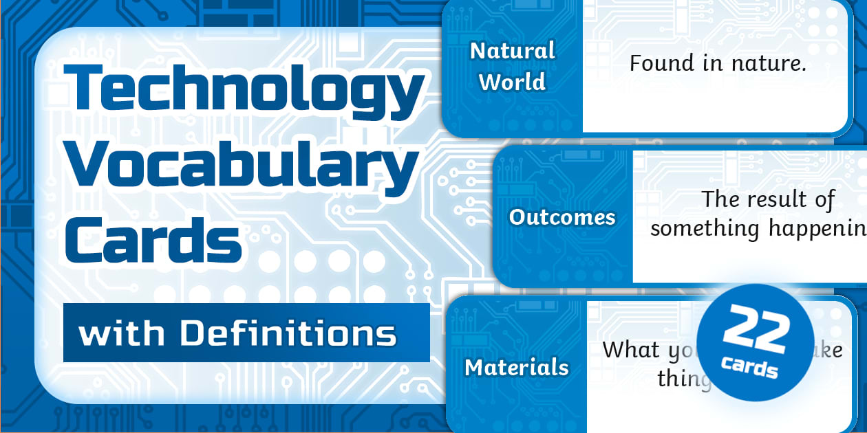 Level 1 and 2 Technology: Vocabulary Cards