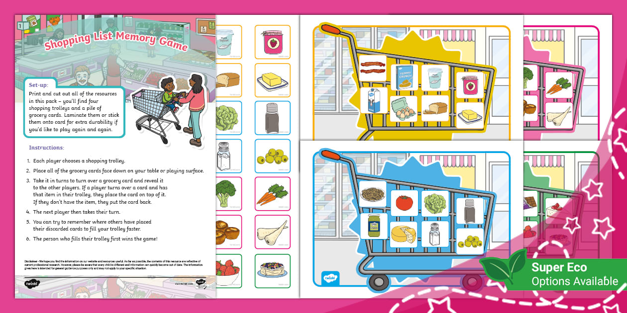 Shopping List Memory Game (teacher made) - Twinkl
